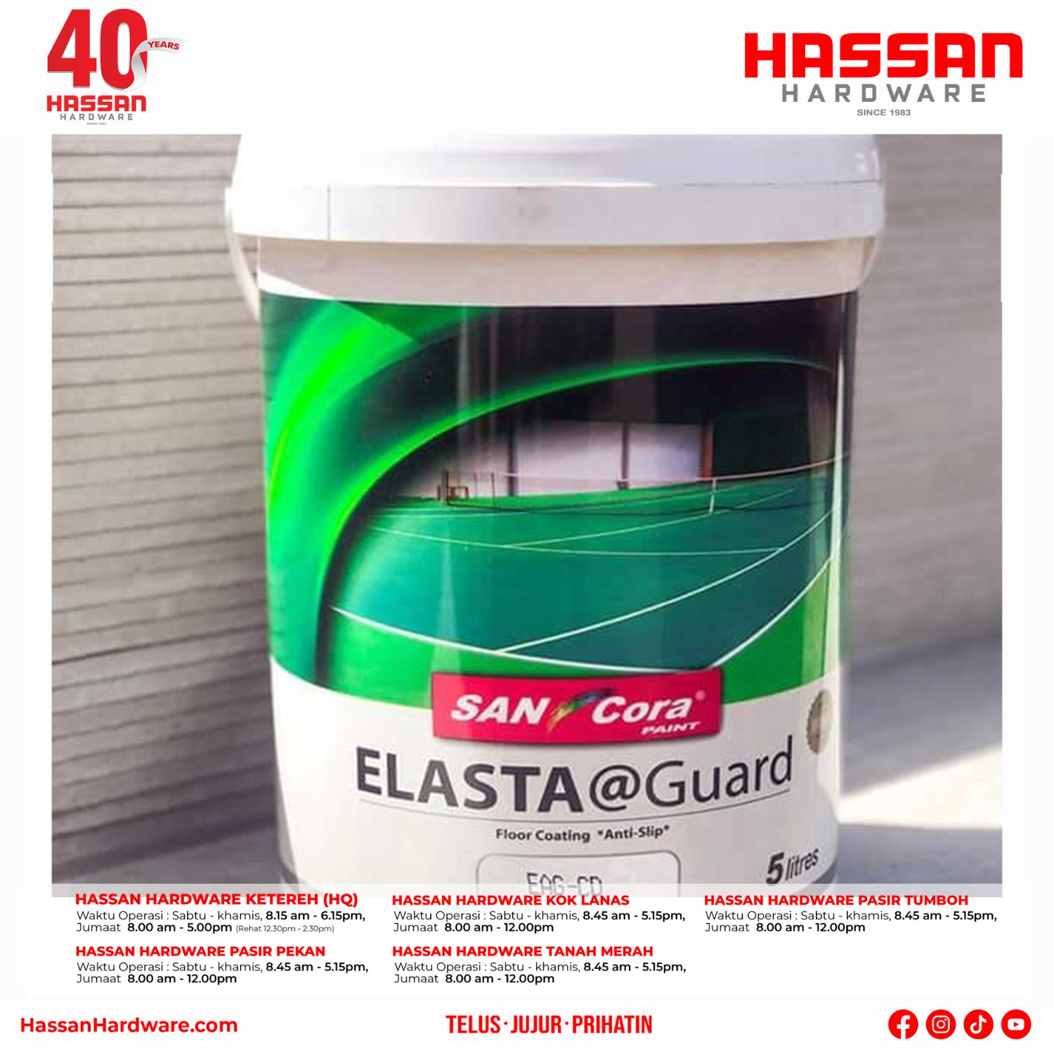 Nak cari cat lantai untuk gelanggang badminton, inilah catnya .. cat ...